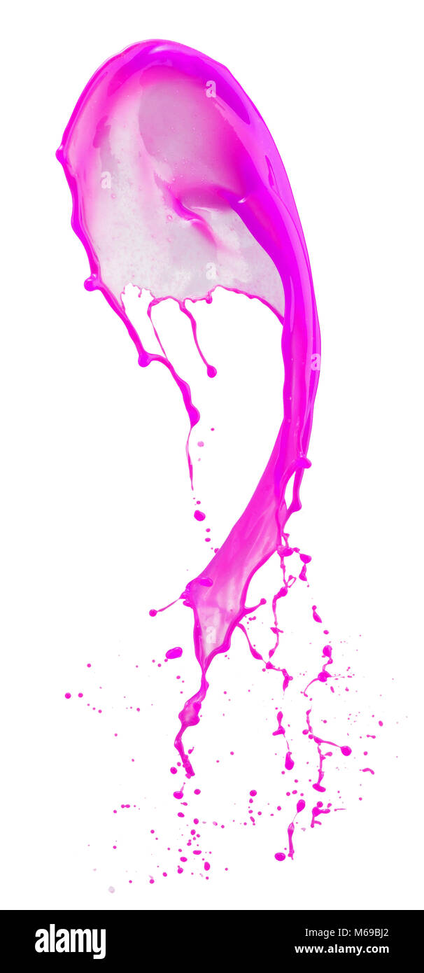 pink paint splash isolated on a white background Stock Photo - Alamy