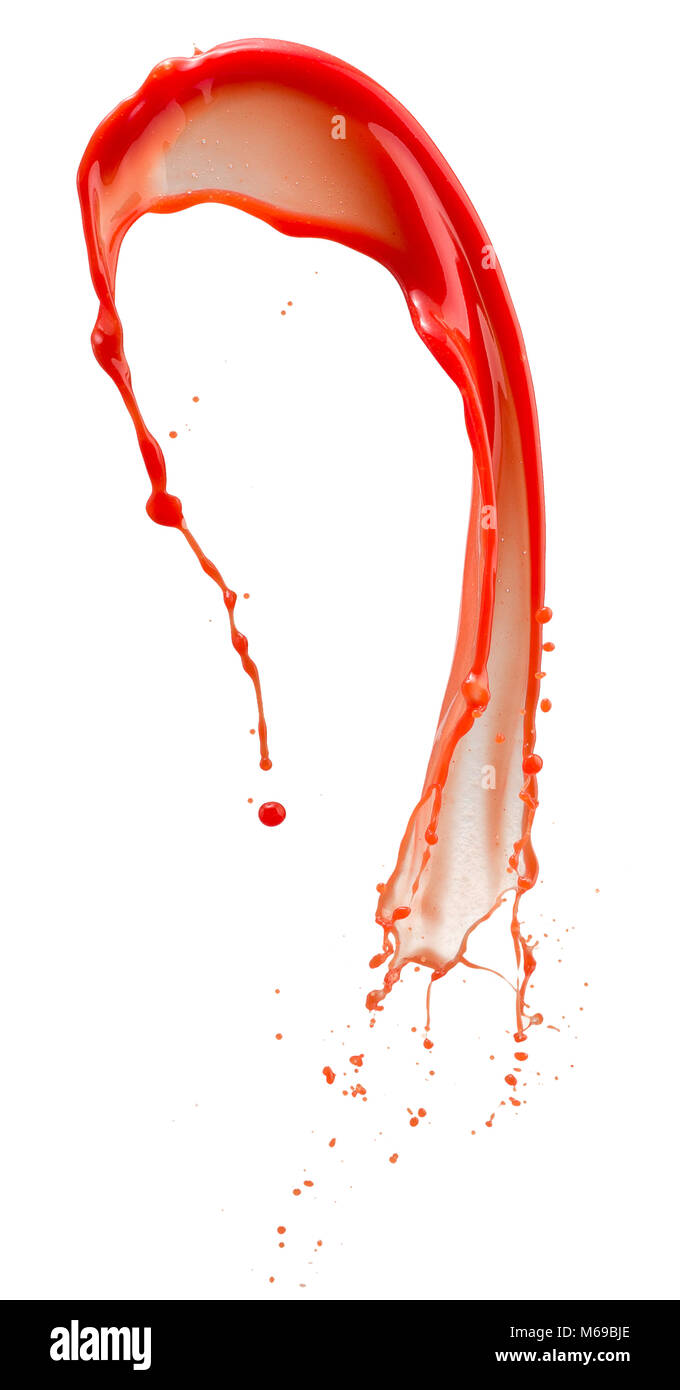 red juice splash isolated on white background Stock Photo - Alamy