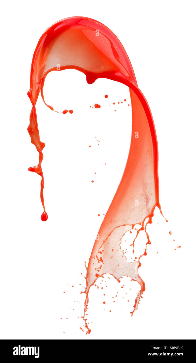 red juice splash isolated on white background Stock Photo - Alamy