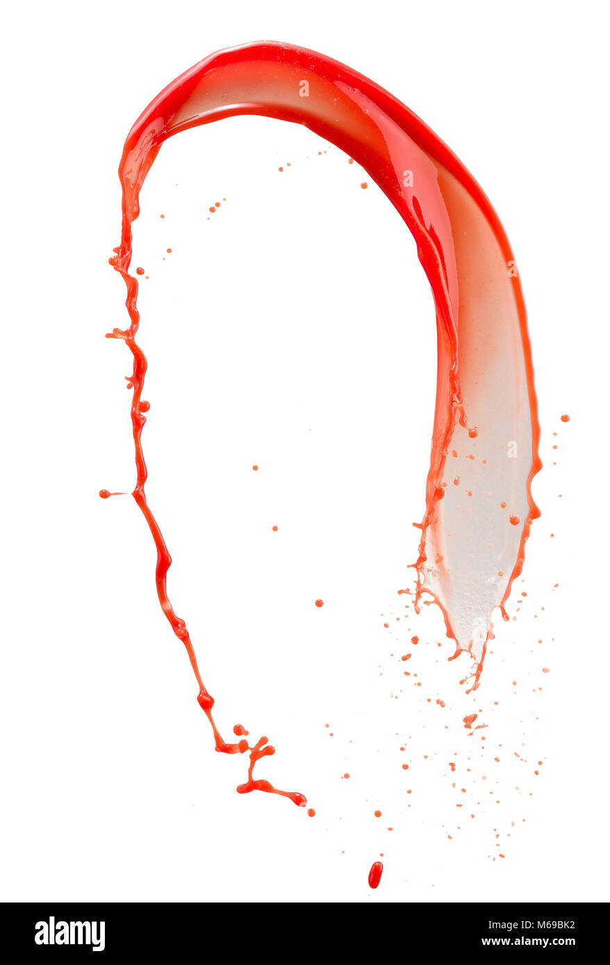 red juice splash isolated on white background Stock Photo - Alamy