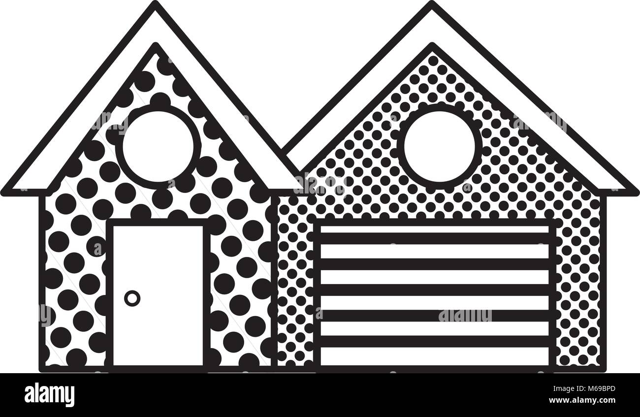 filling texture city house with garage and windows design Stock Vector ...