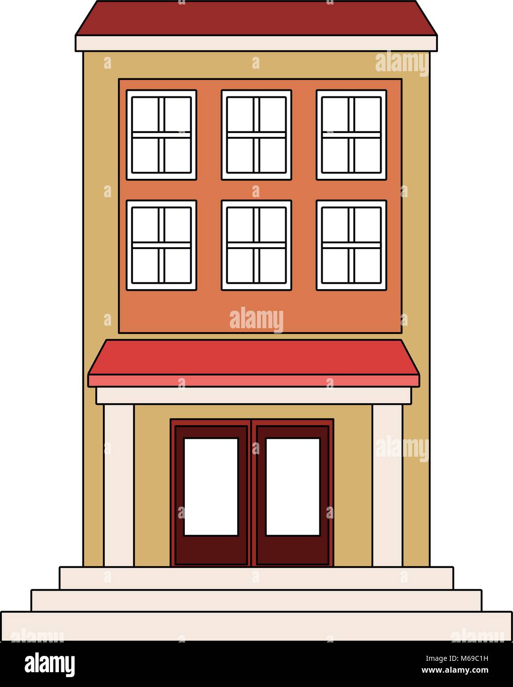 edifice building cartoon Stock Vector Image & Art - Alamy