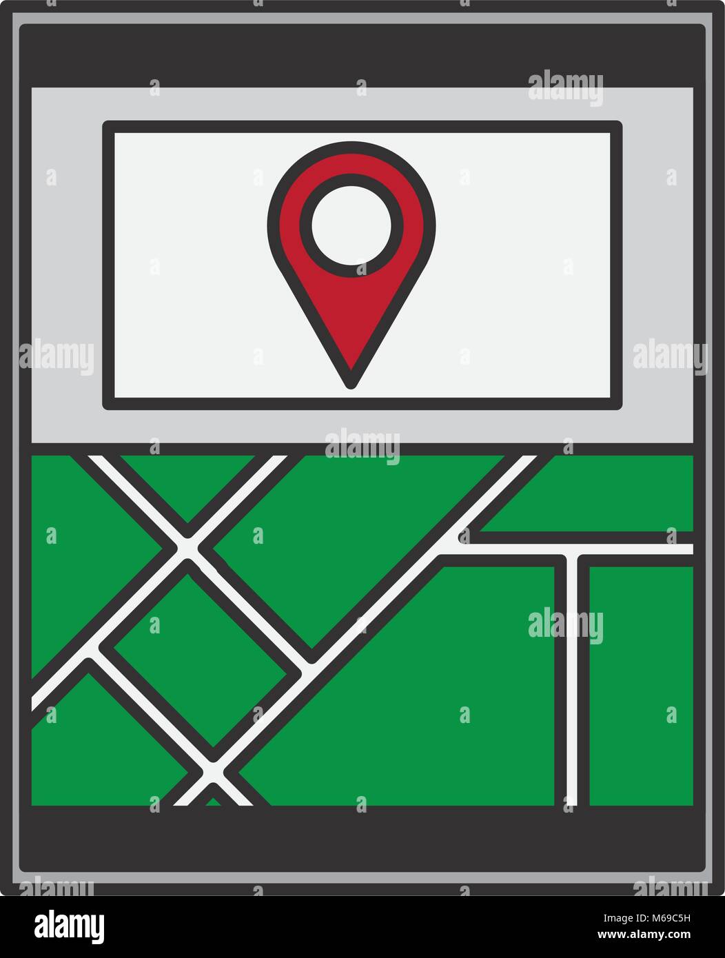 modern gps map with location symbol Stock Vector Image & Art - Alamy