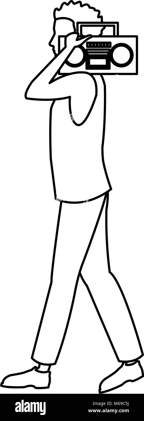 Man listening radio Stock Vector Image & Art - Alamy