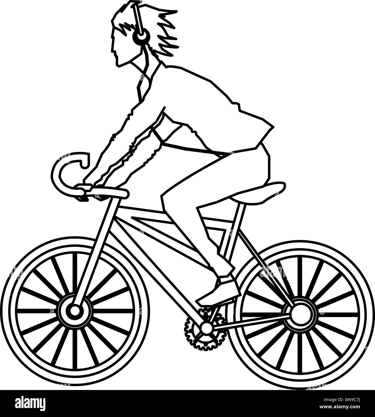 Man riding a bike Stock Vector Image & Art - Alamy