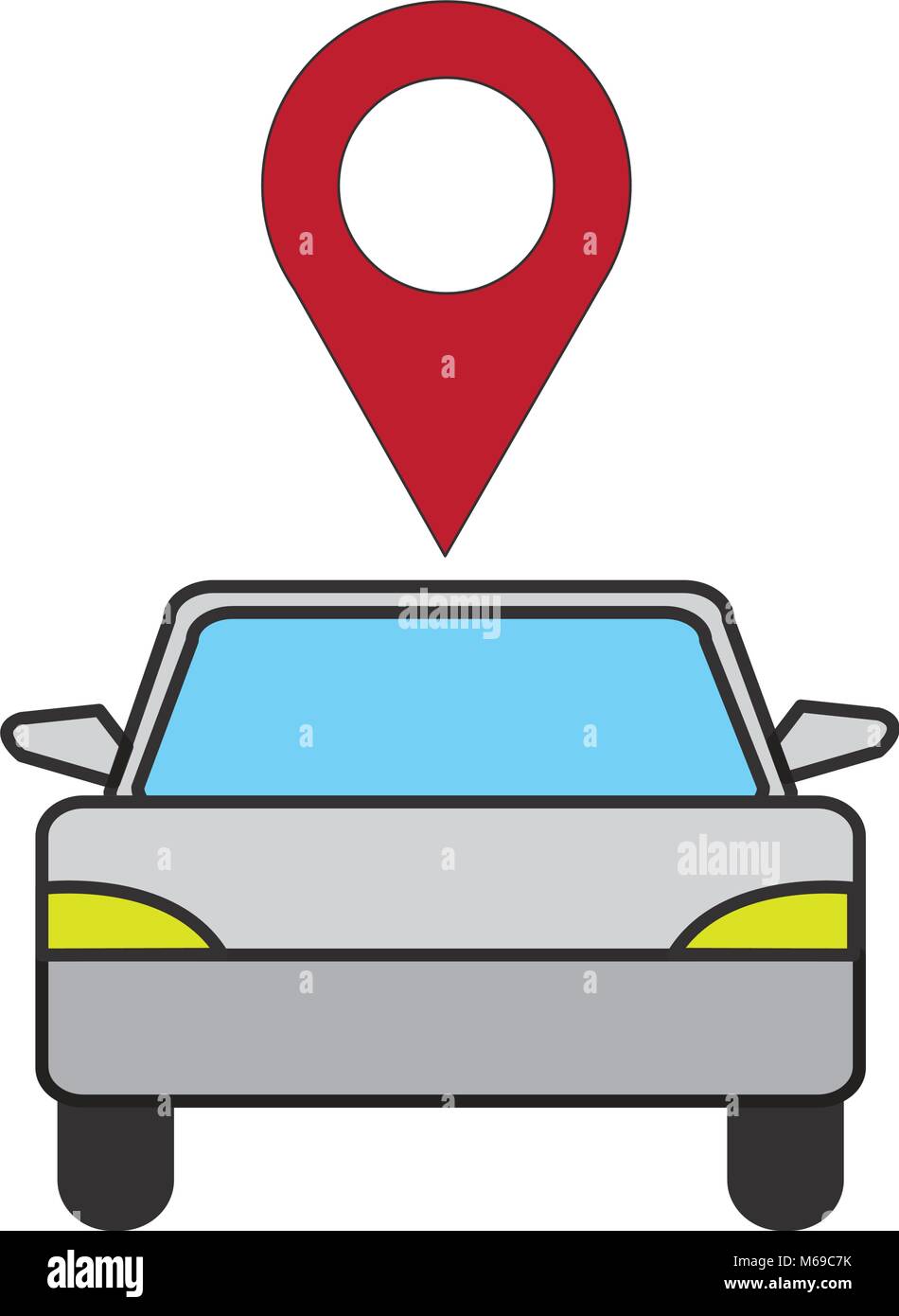vehicle transport with location map symbol Stock Vector Image & Art - Alamy