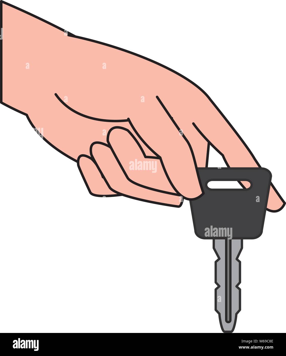hand with car key security object Stock Vector Image & Art - Alamy