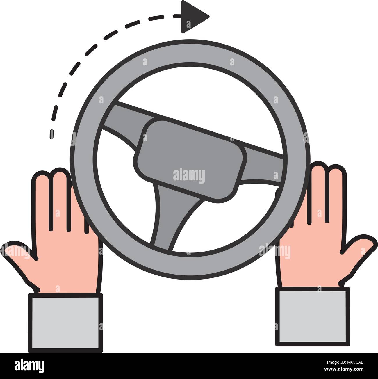 Hands car wheel driver Stock Vector Images - Alamy