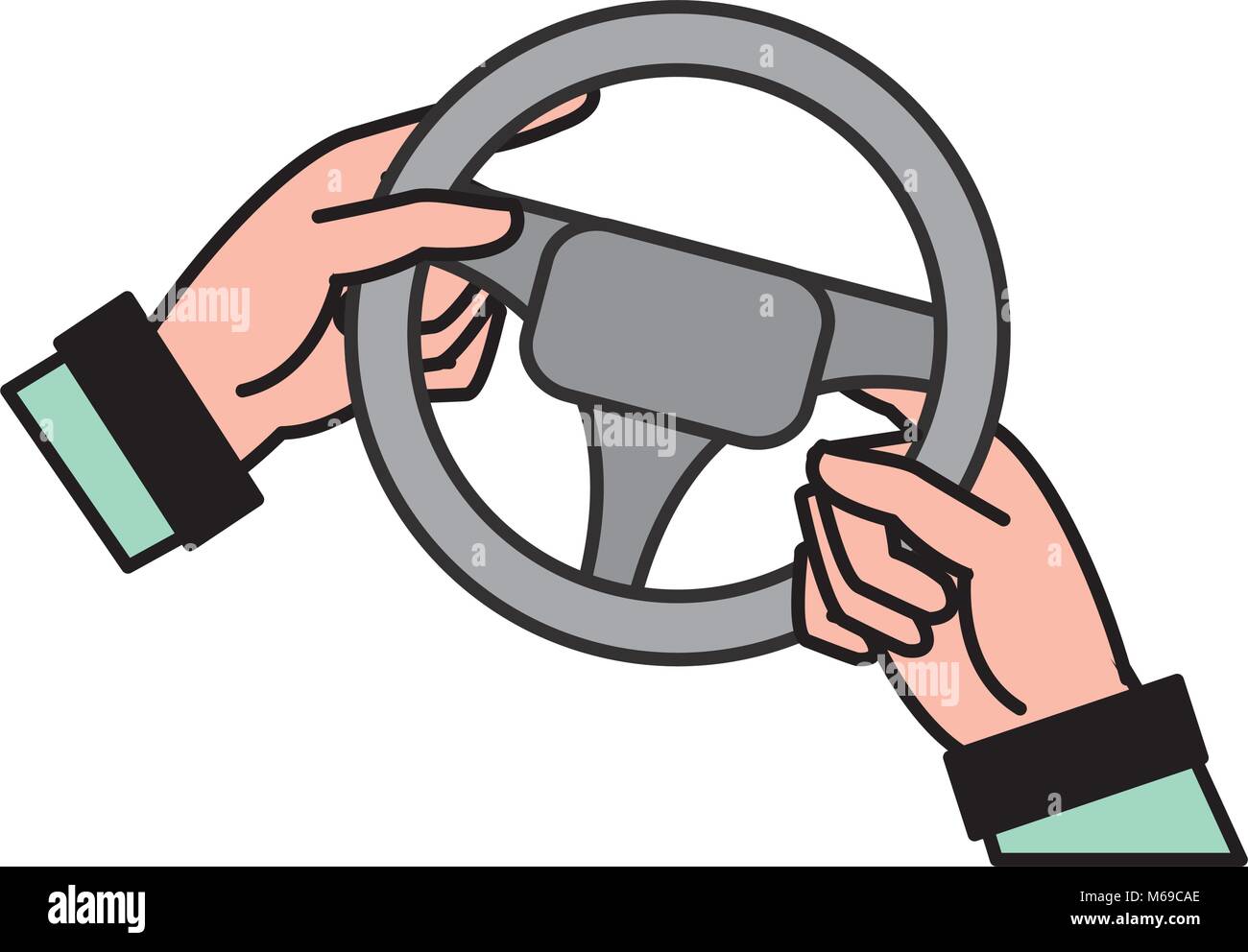 Hands car wheel driver Stock Vector Images - Alamy