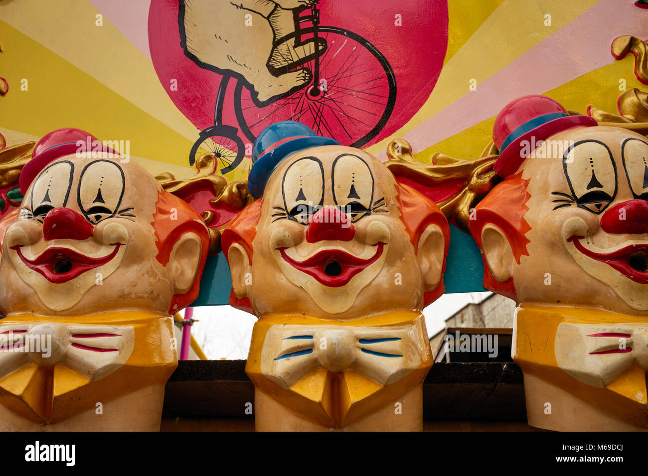 Clown images at Dreamland fun fair in Margate Stock Photo - Alamy