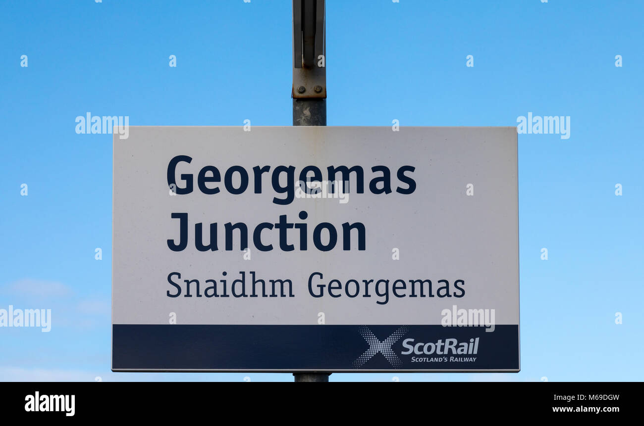 Georgemas Junction train station in the far north of Scotland. From ...