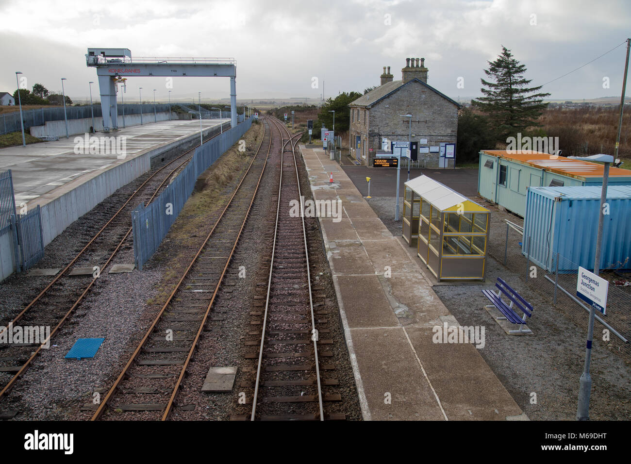 Georgemas Junction train station in the far north of Scotland. From ...