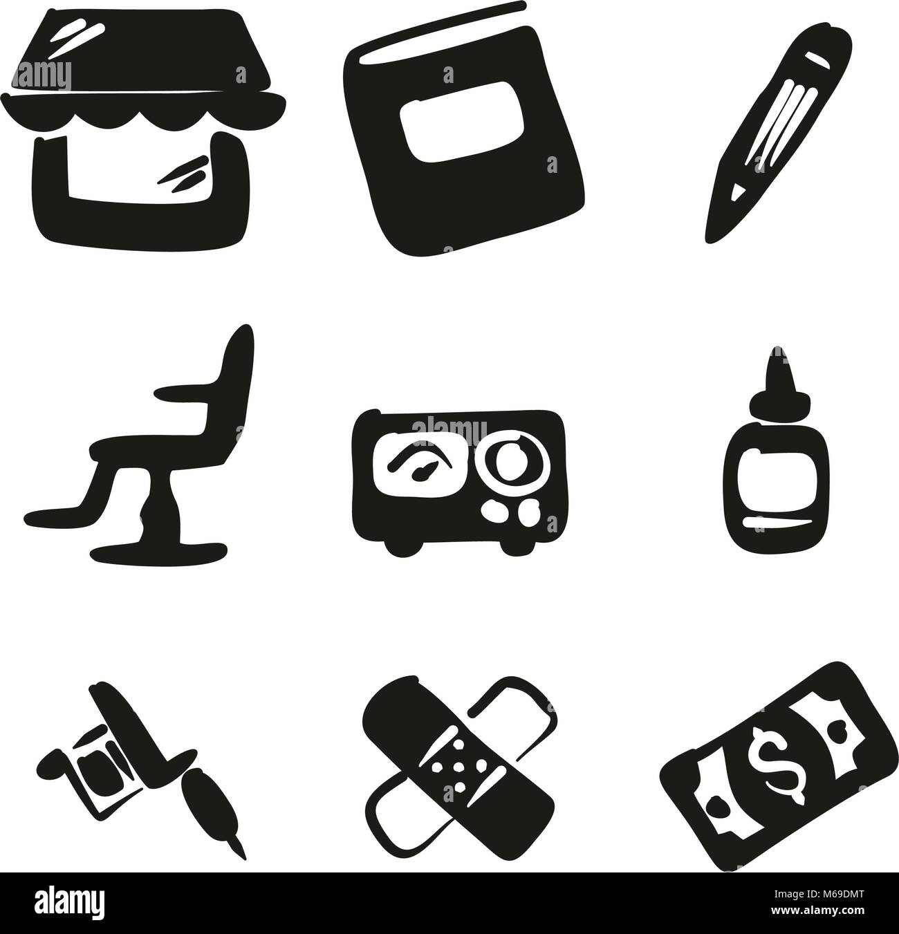 Tattoo Icons Freehand Fill Stock Vector Image & Art - Alamy