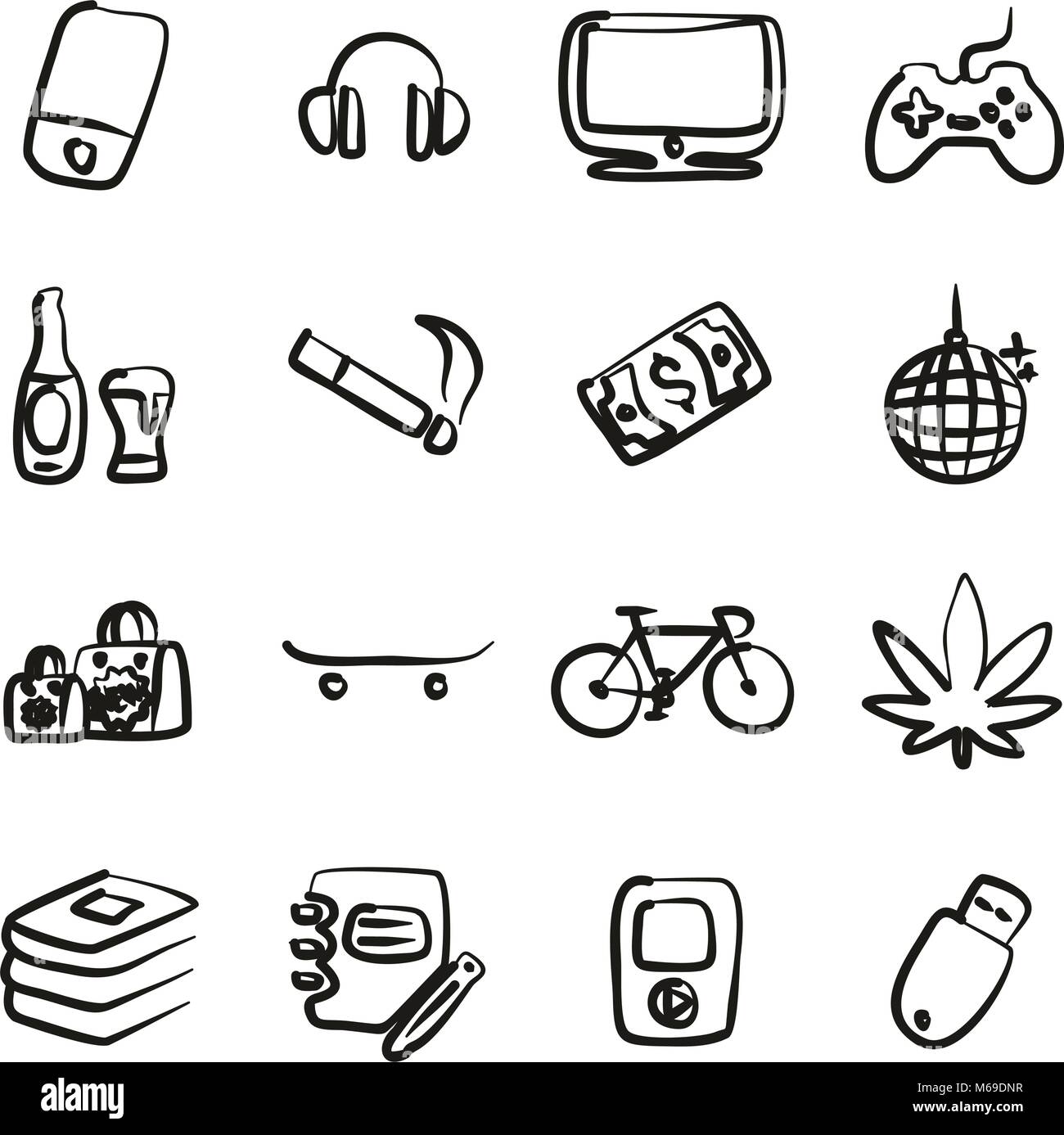 Smart phone teenager Stock Vector Images - Alamy