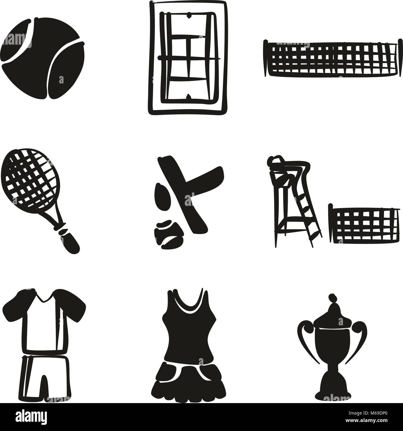 Tennis Icons Freehand Fill Stock Vector Image & Art - Alamy