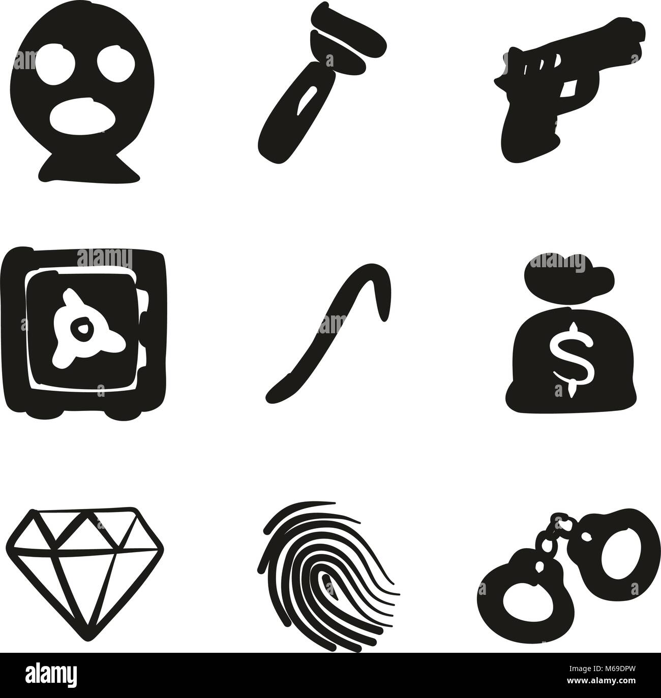 Thief Icons Freehand Fill Stock Vector Image & Art - Alamy