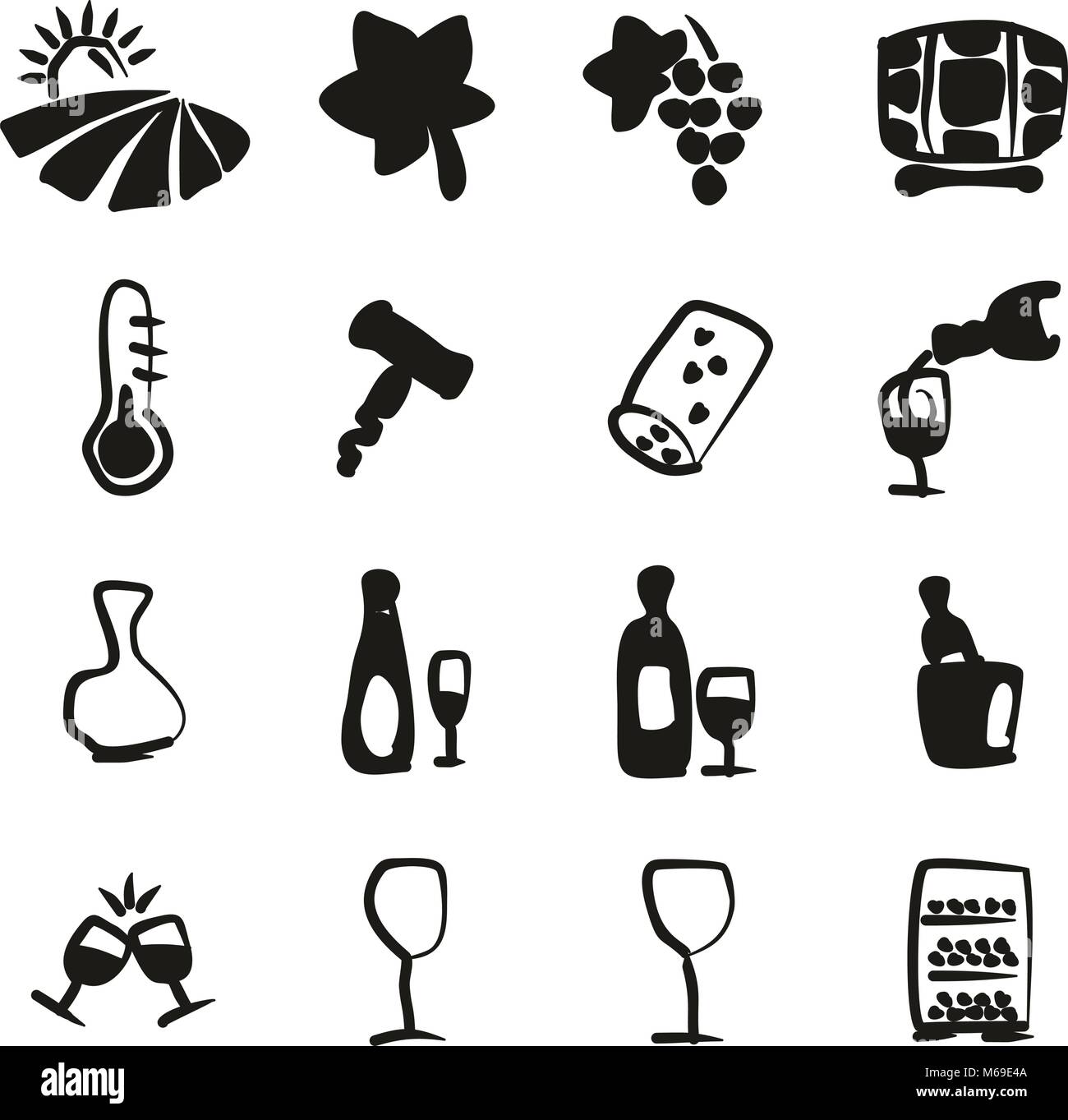 Wine Icons Freehand Fill Stock Vector Image & Art - Alamy