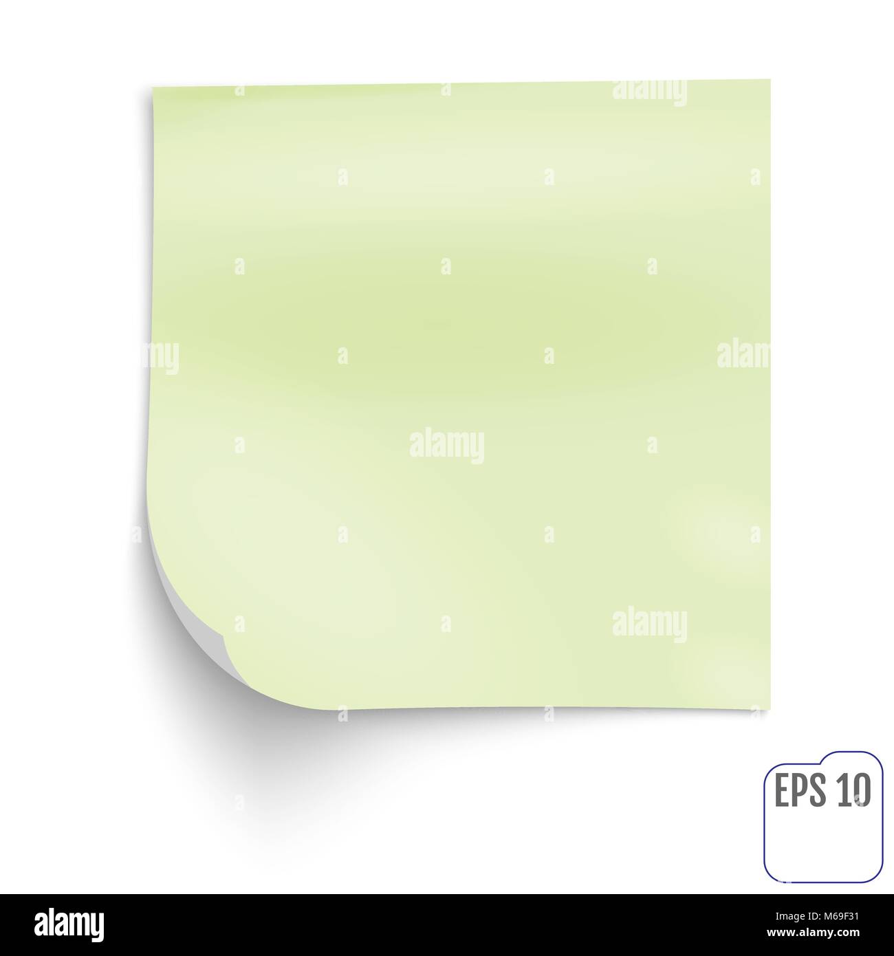 Green stick note paper on white background Stock Vector Image & Art - Alamy