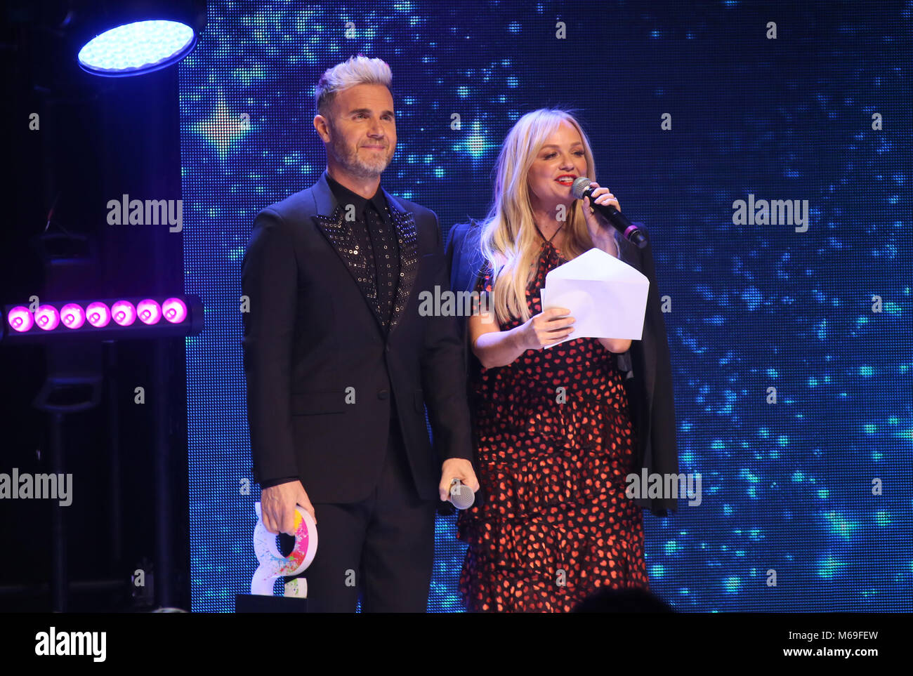 Gary Barlow and Emma Bunton at The Global Awards, a brand new awards ...