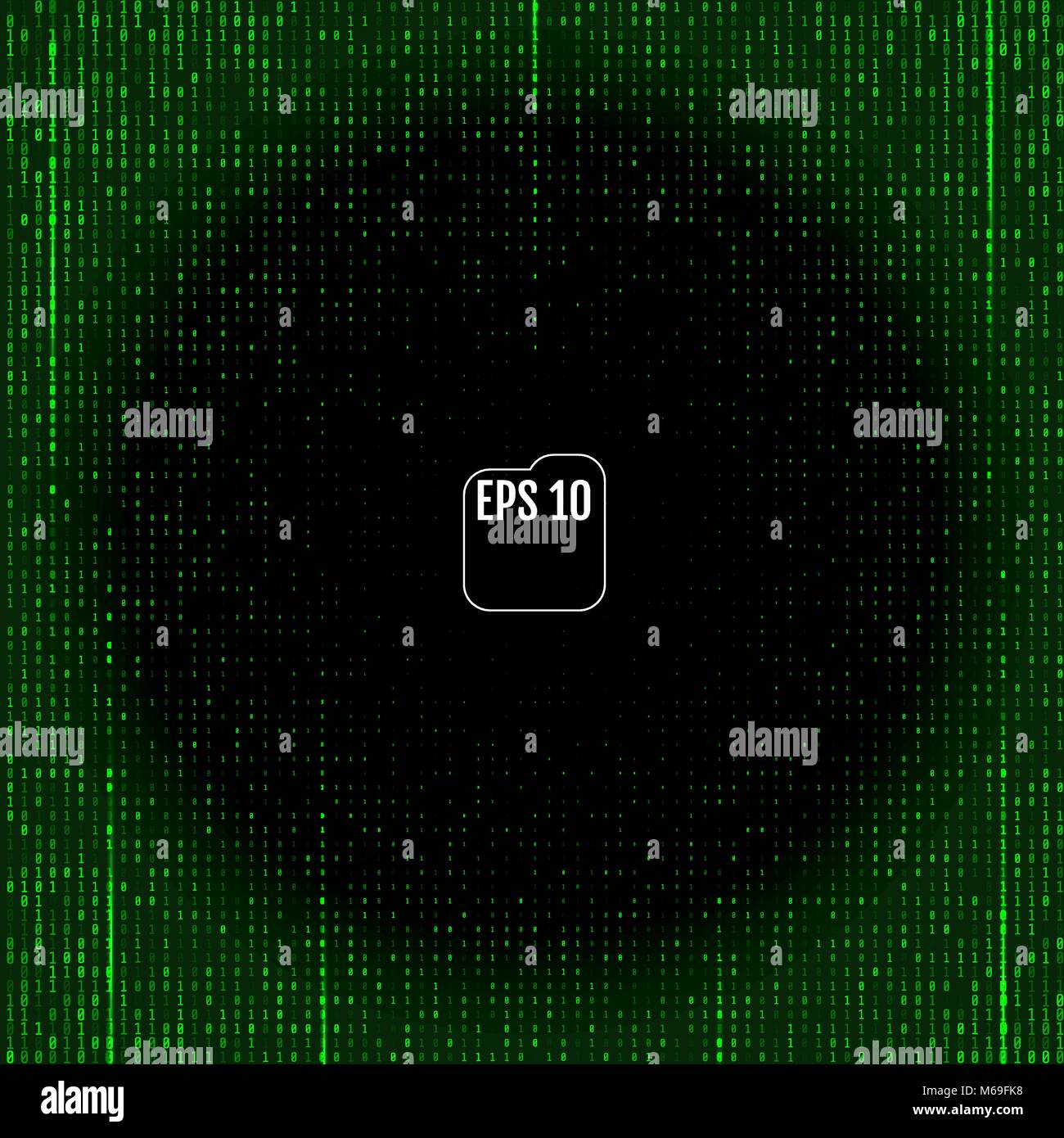 Matrix Background With The Green Symbols. Vector Stock Vector Image 
