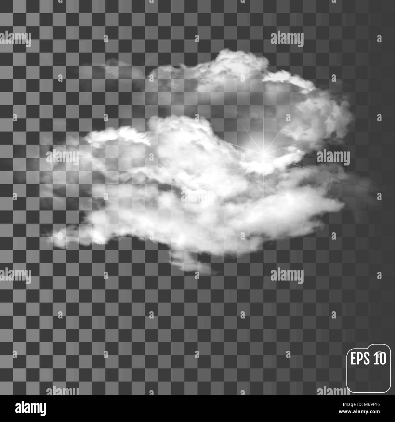 Realistic Cloud Vector