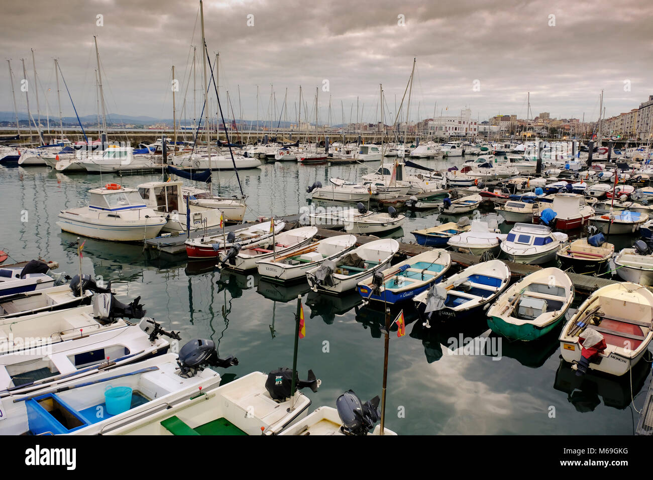 Puerto Chico marina port at sunset. Santander, Cantabrian Sea ...