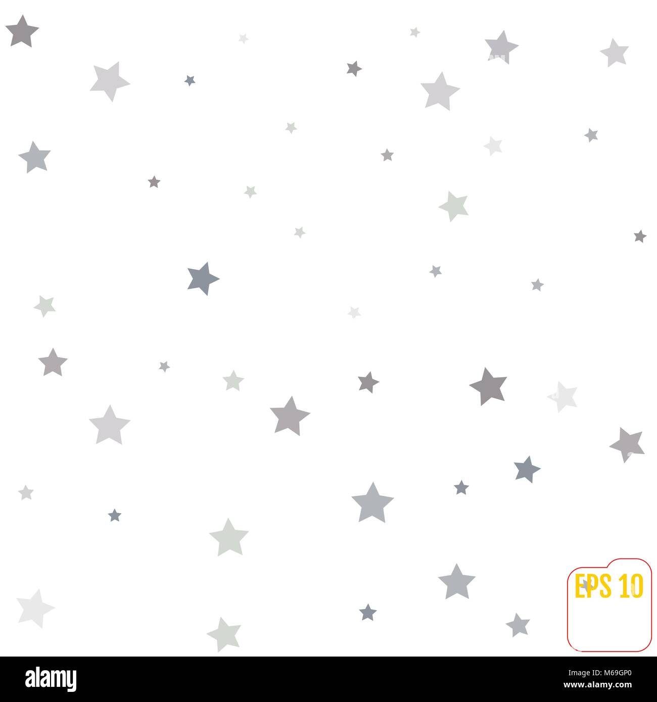 Silver Glitter Falling Stars Silver Sparkle Star On White Background
