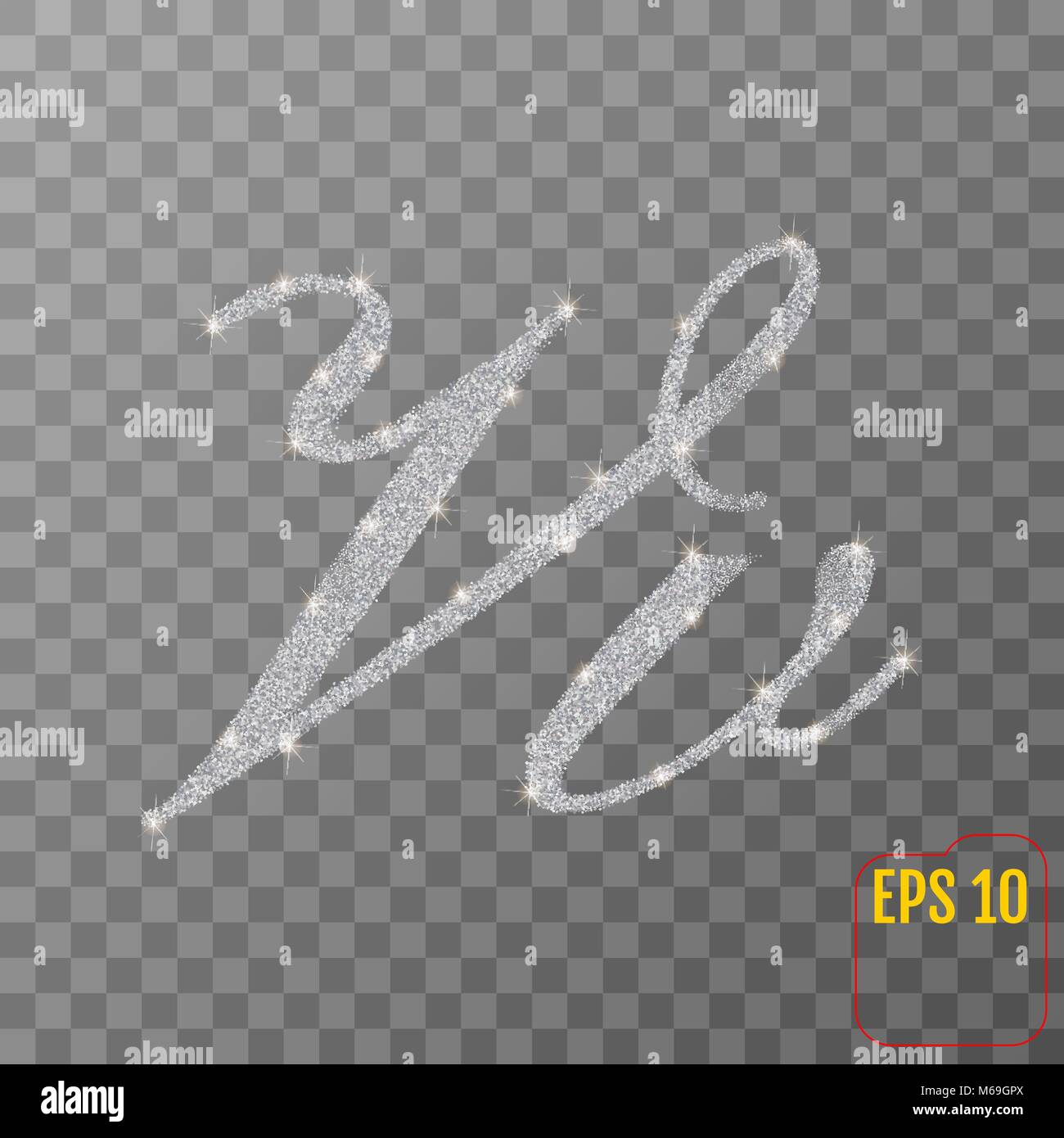The Letter V In Glitter
