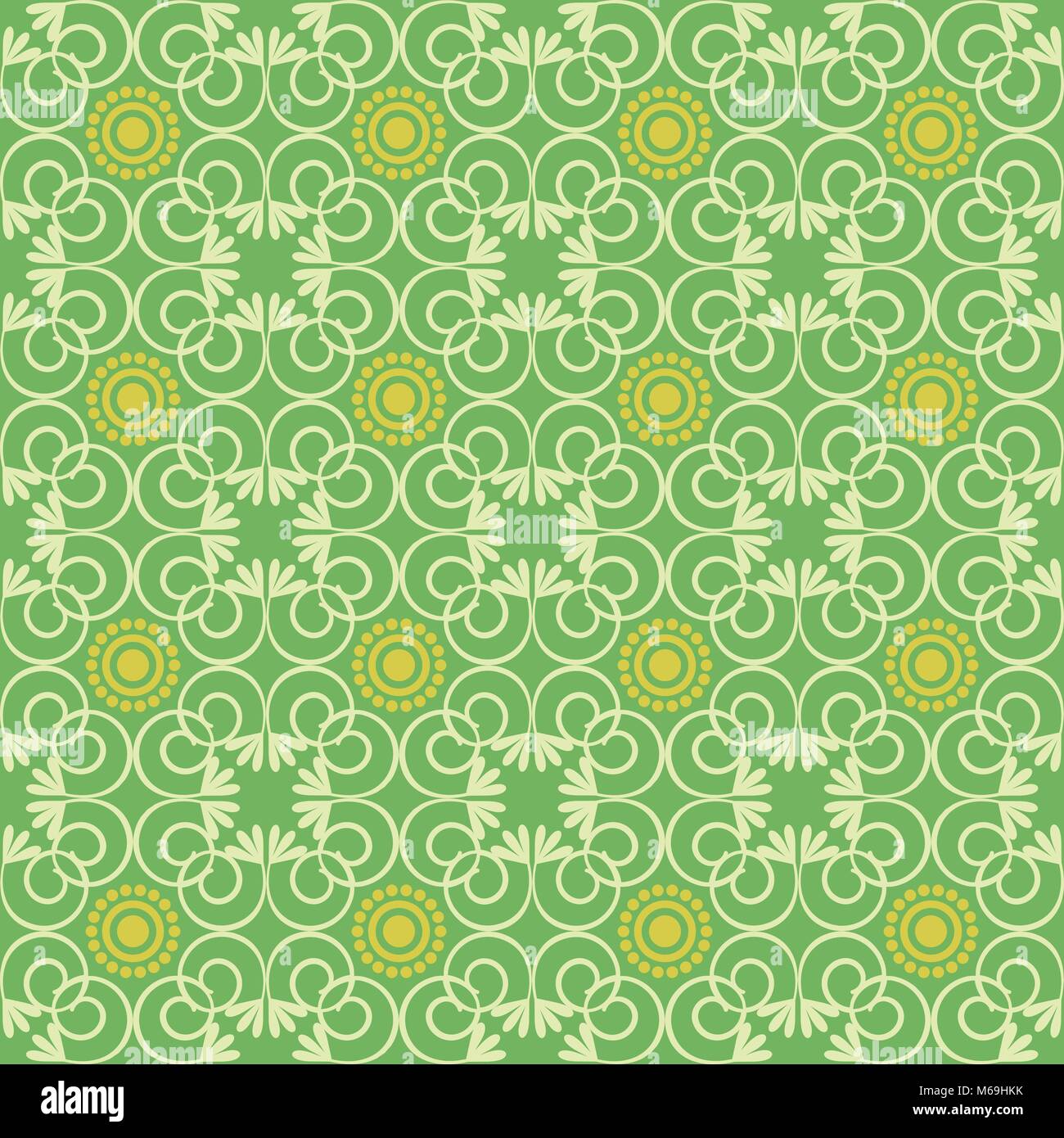 retro seamless wallpaper background round curve spiral cross vine flower kaleidoscope Stock ...