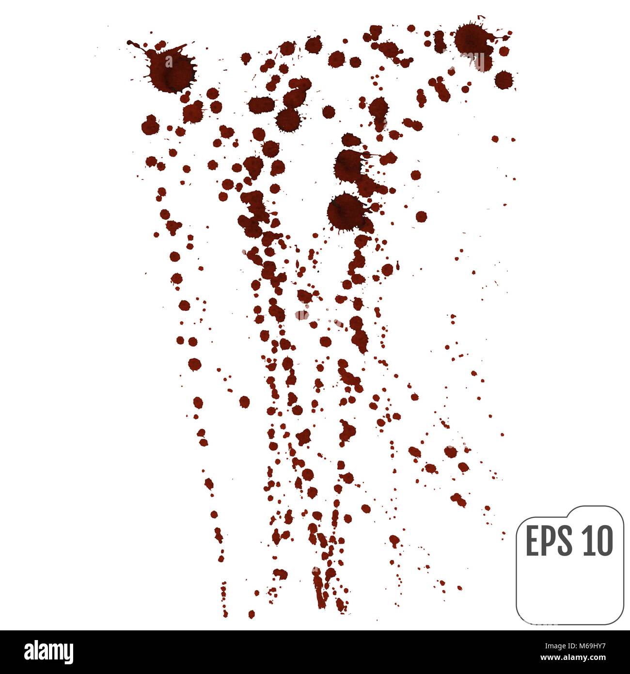 Streaks of red liquid on a white background. Blood spray Stock Vector ...