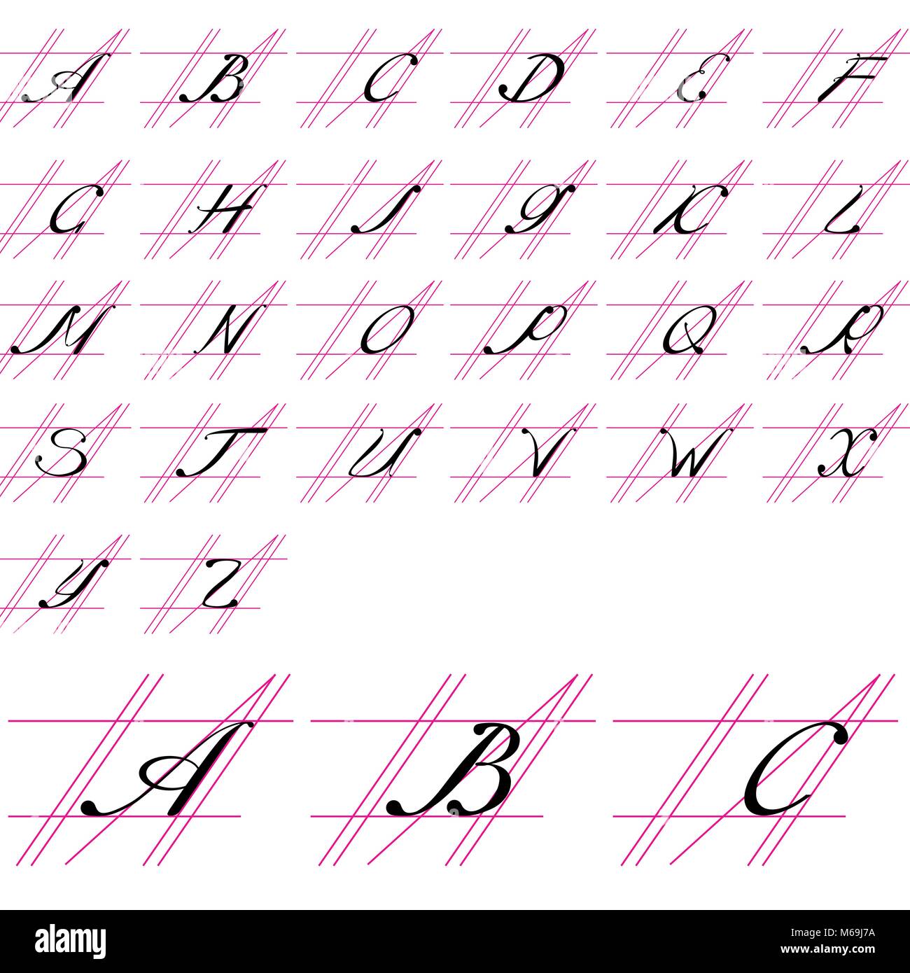 Calligraphic alphabet Stock Vector Images - Alamy