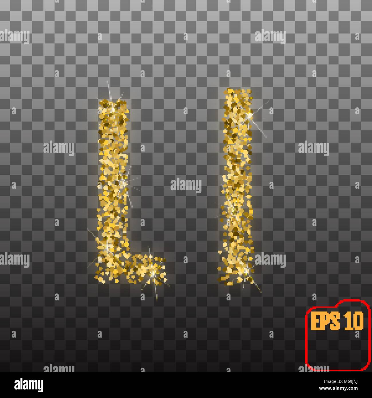 The Letter L In Glitter