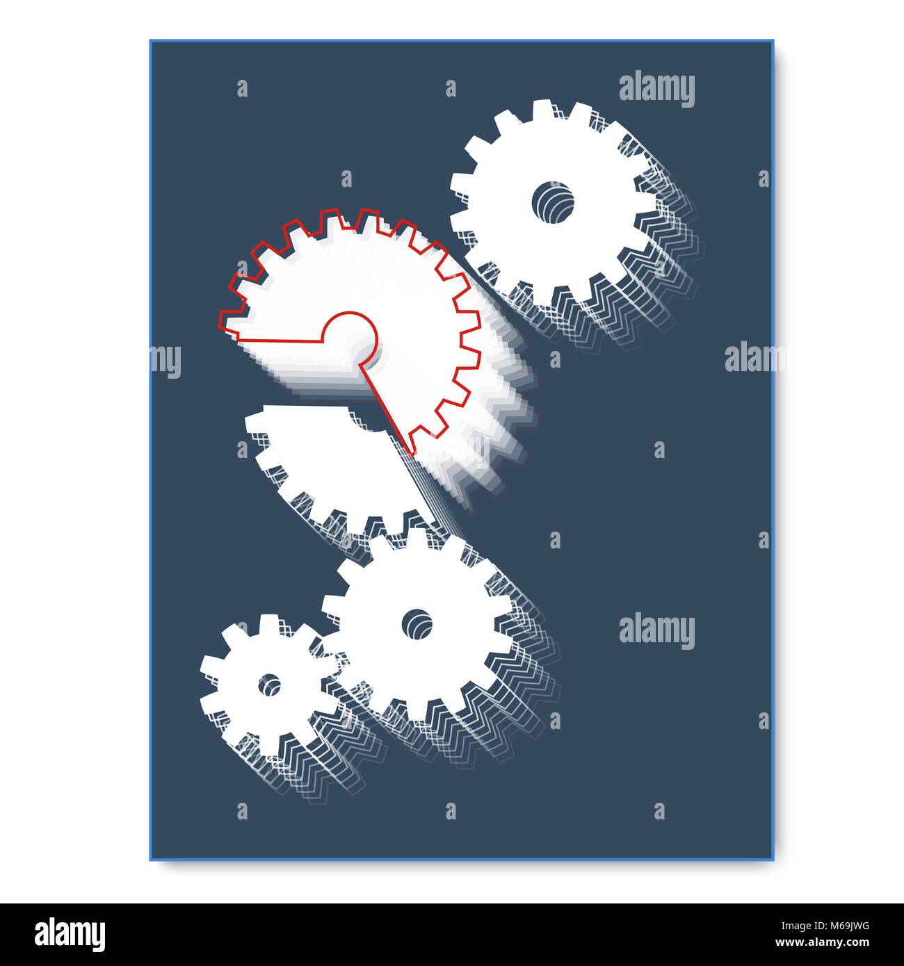 Vector illustration of gears with on the grey background. Infographic ...