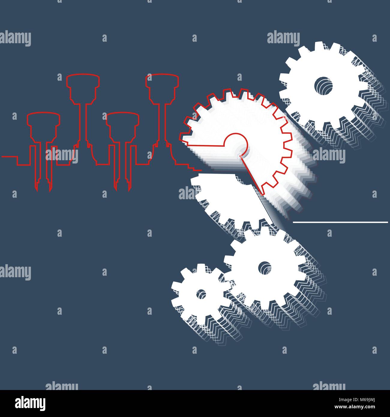 Crankshaft engineering Stock Vector Images - Alamy