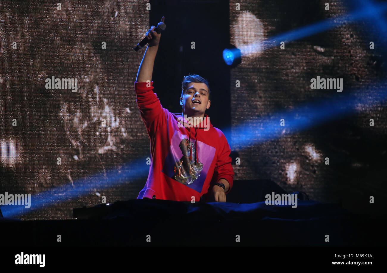 Martin garrix on stage global awards hi-res stock photography and ...