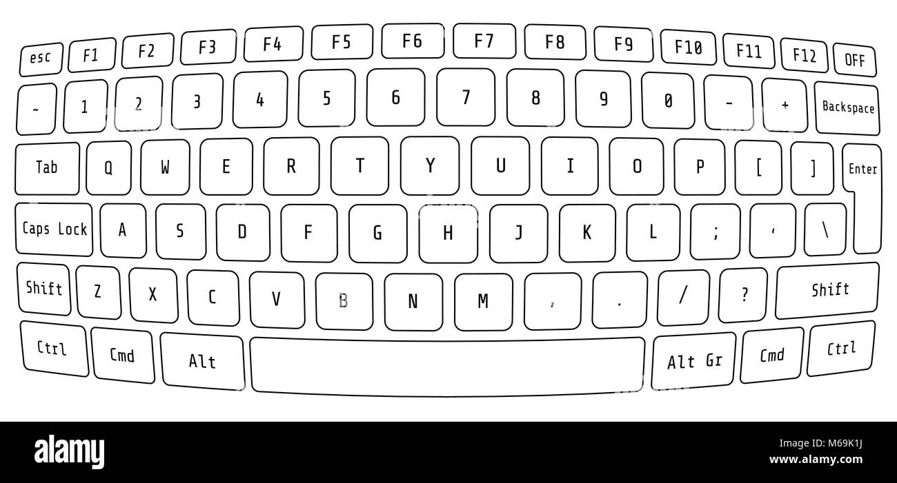 Computer Keyboard Vector Illustration Modern Conceptual Design Stock