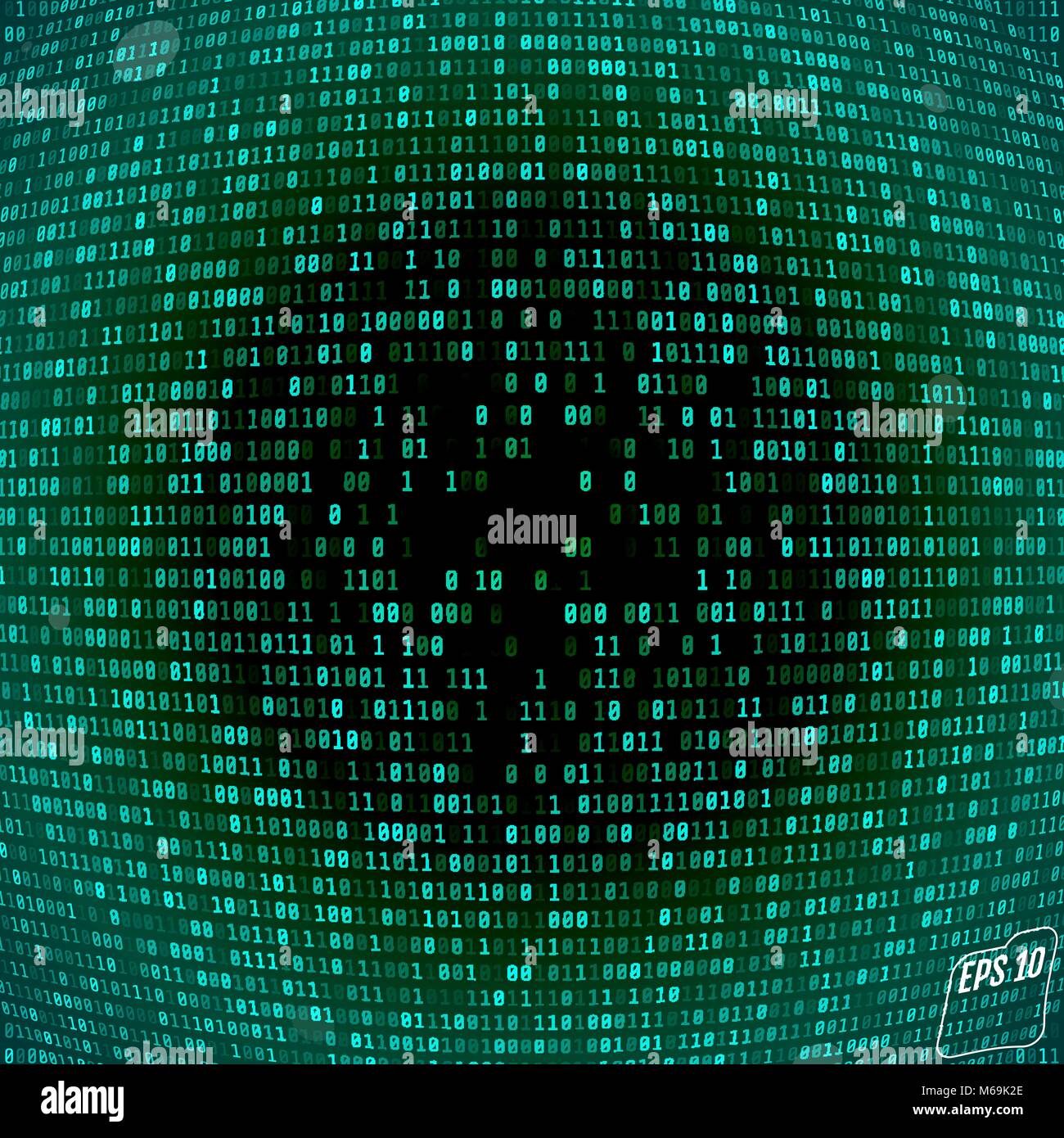 Matrix background with the green symbols, volume effect Stock Vector ...