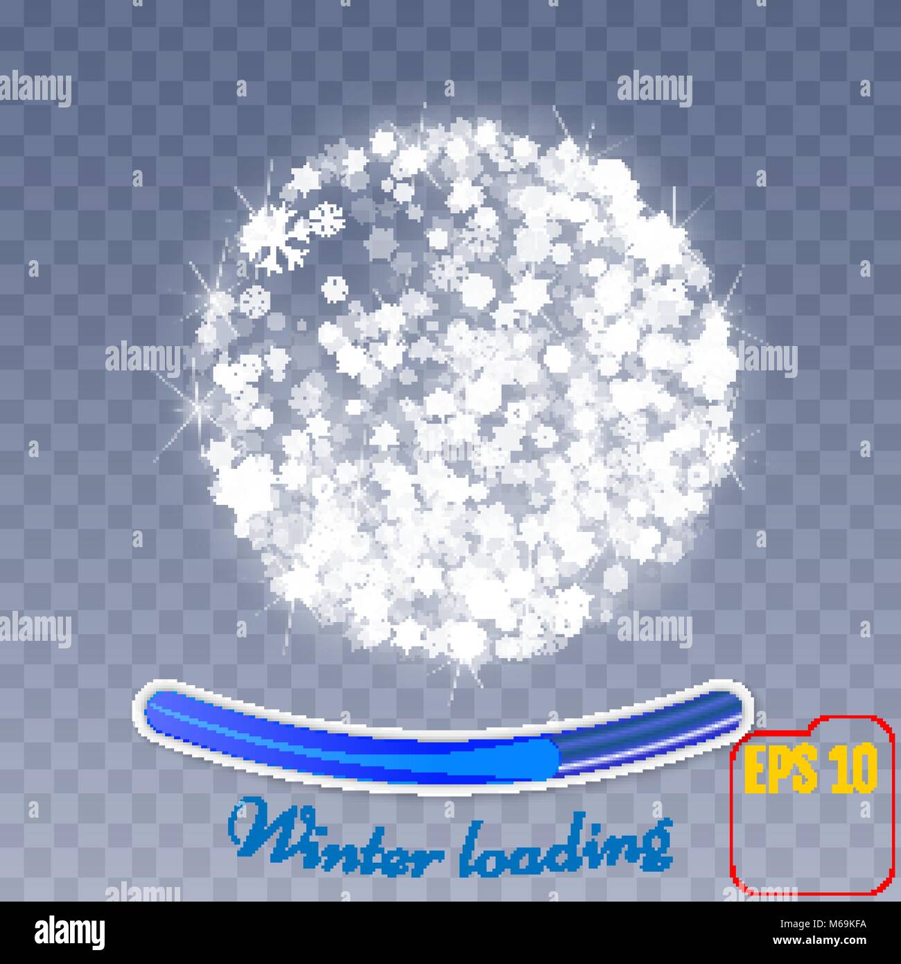 Christmas snow sphere on transparent background. Snowflake sphere ...