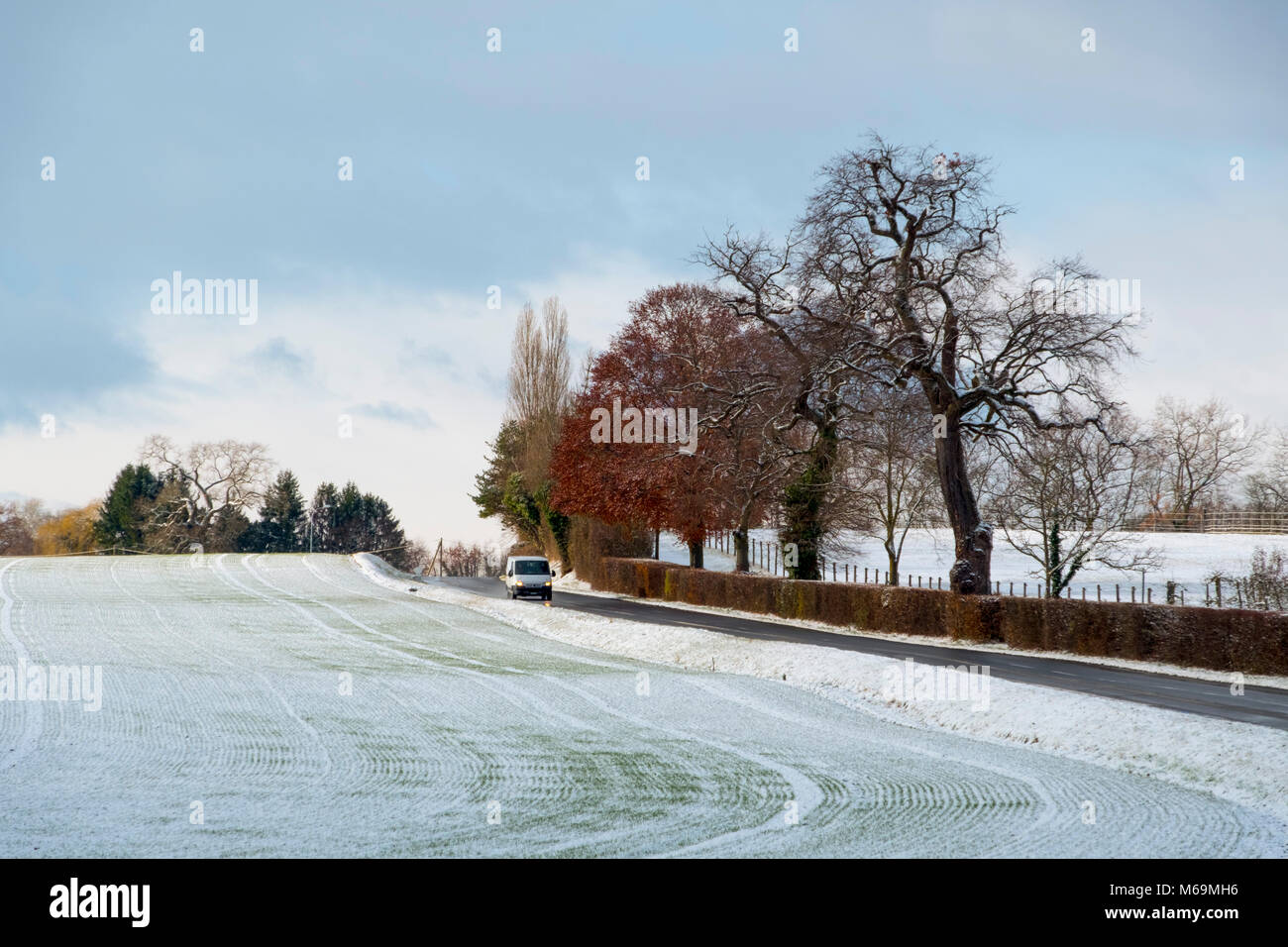 Snow scene. Snowy landscape, Troinex, Genève Suisse. Geneva ...