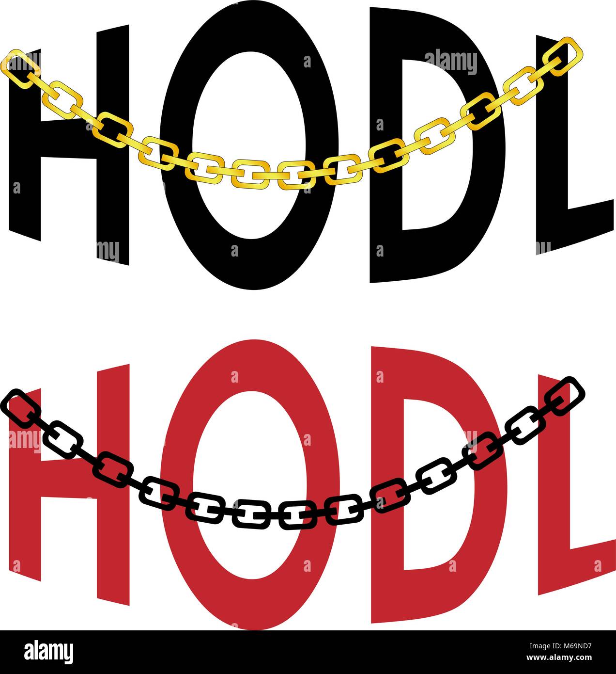 term in crypto-currency trades HODL text-based creative logo Stock ...