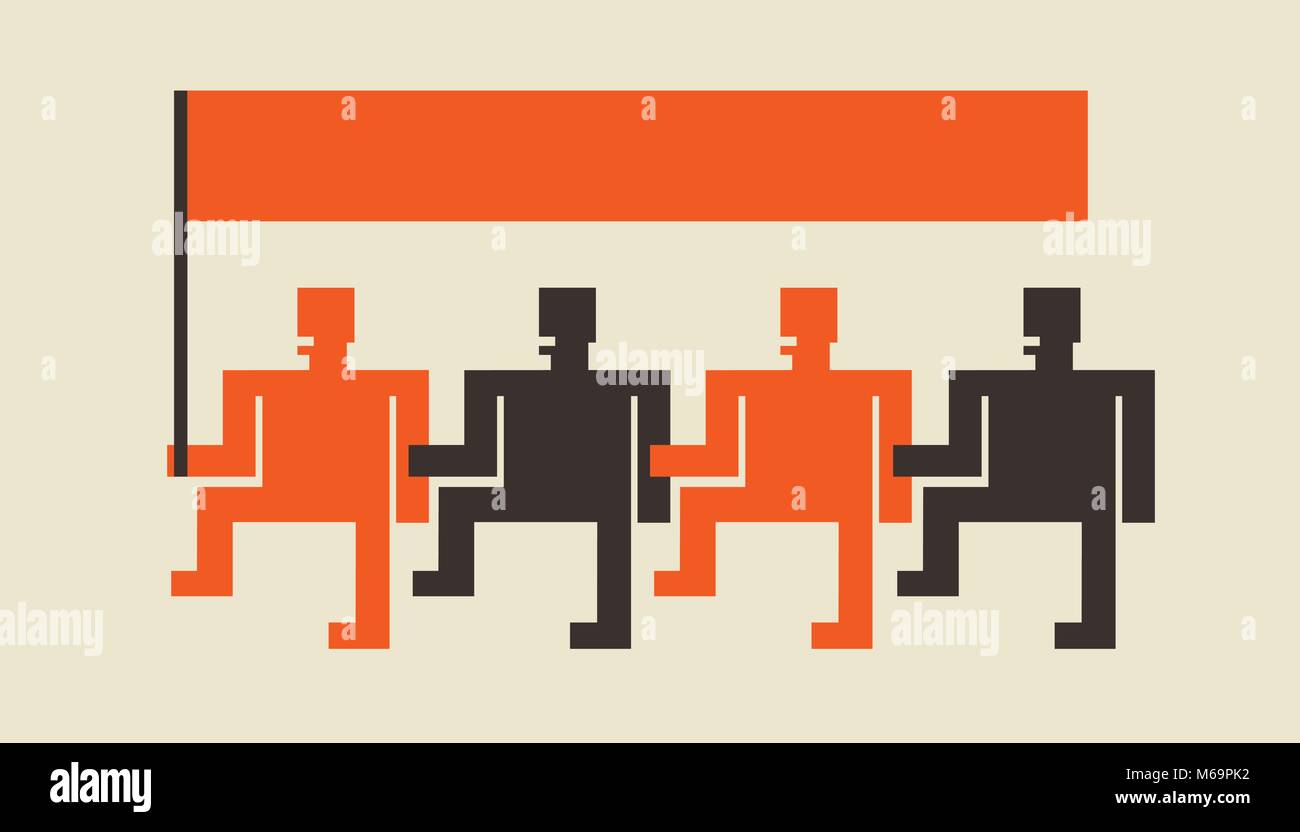 Group people following leader Stock Vector Images - Alamy