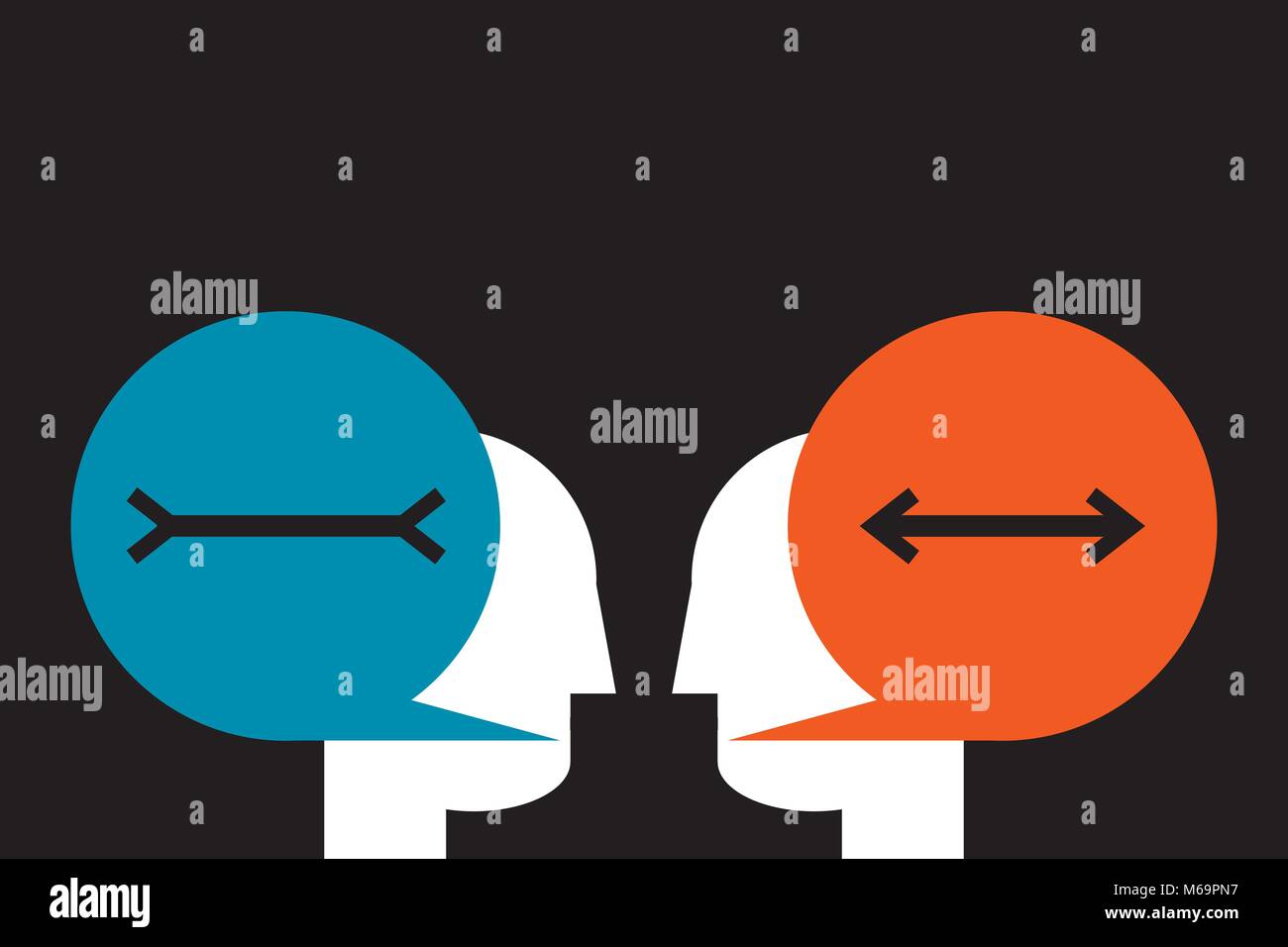 subjectivity: two people differently assessing the same value Stock ...