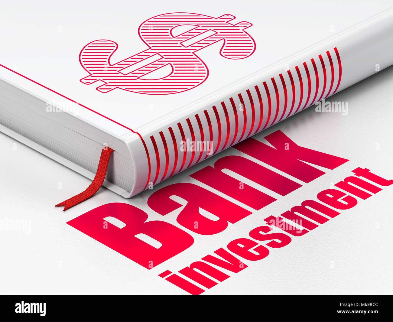 Banking concept: book Dollar, Bank Investment on white background Stock ...
