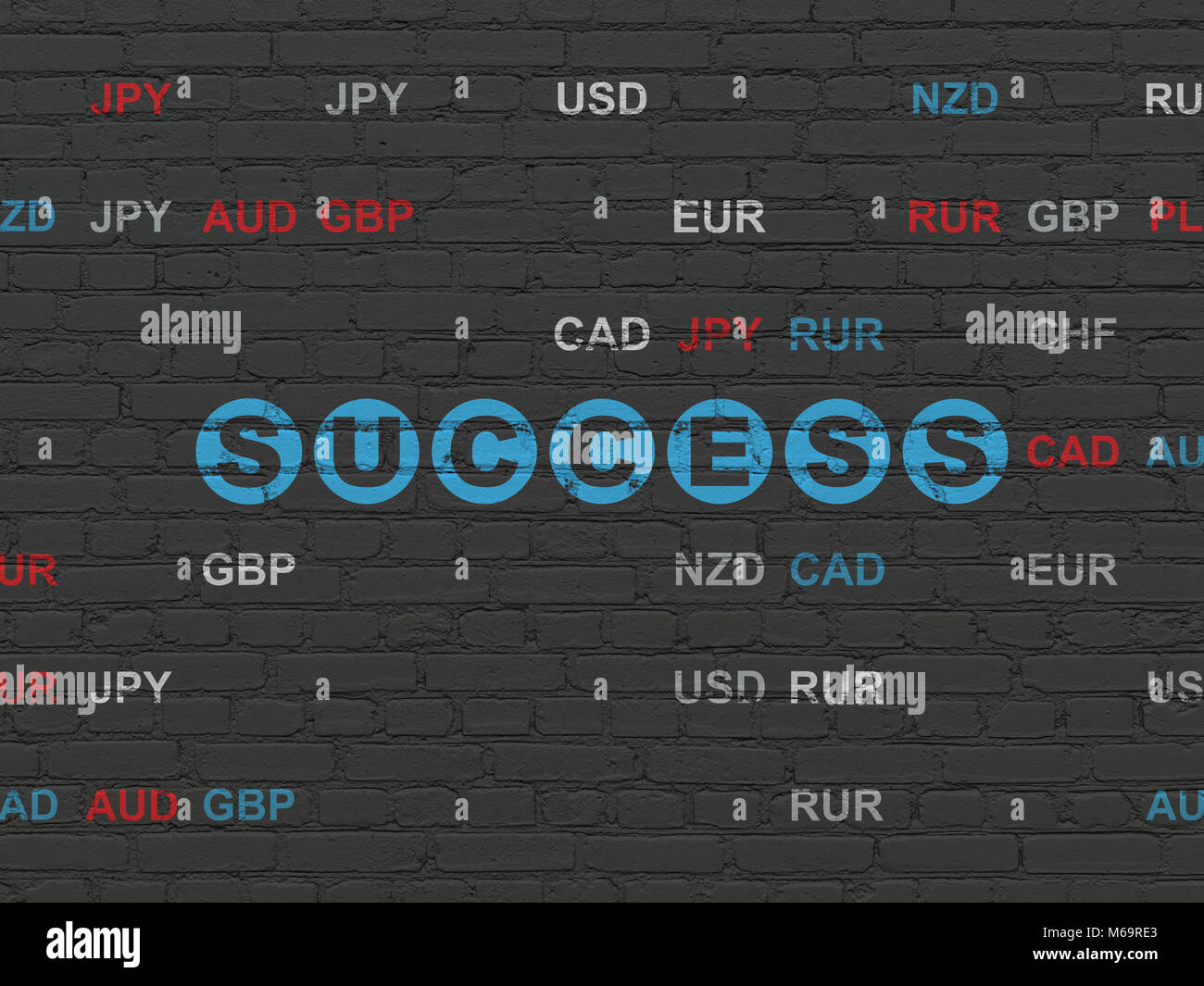 Finance concept: Success on wall background Stock Photo - Alamy