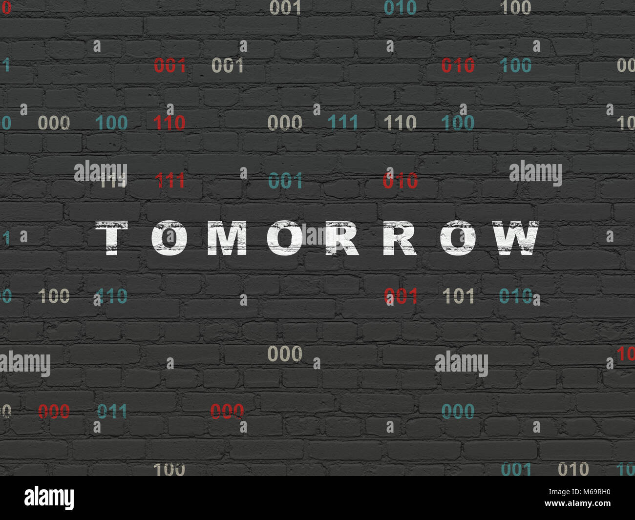 Time concept: Tomorrow on wall background Stock Photo - Alamy