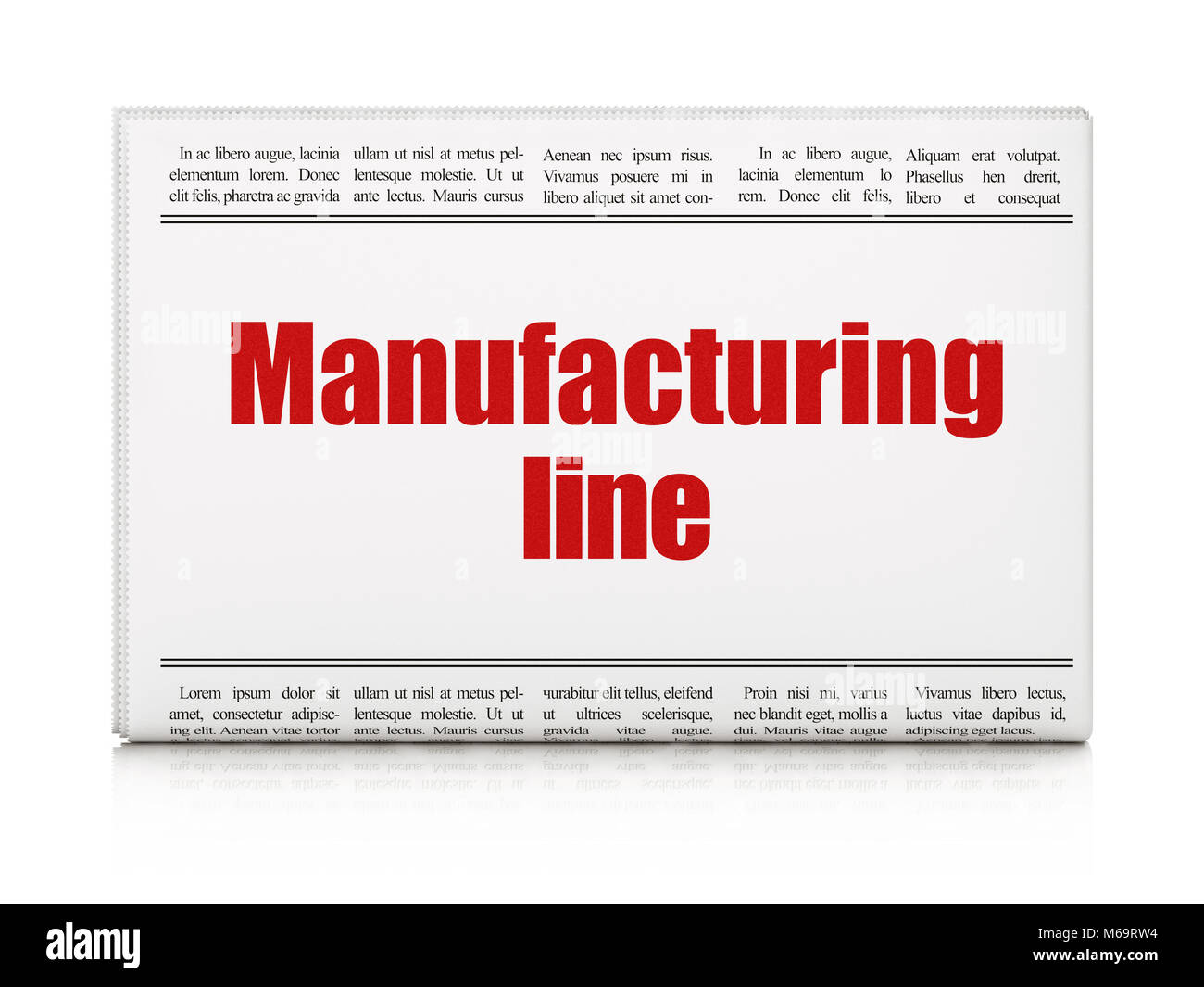 Manufacuring concept: newspaper headline Manufacturing Line Stock Photo ...