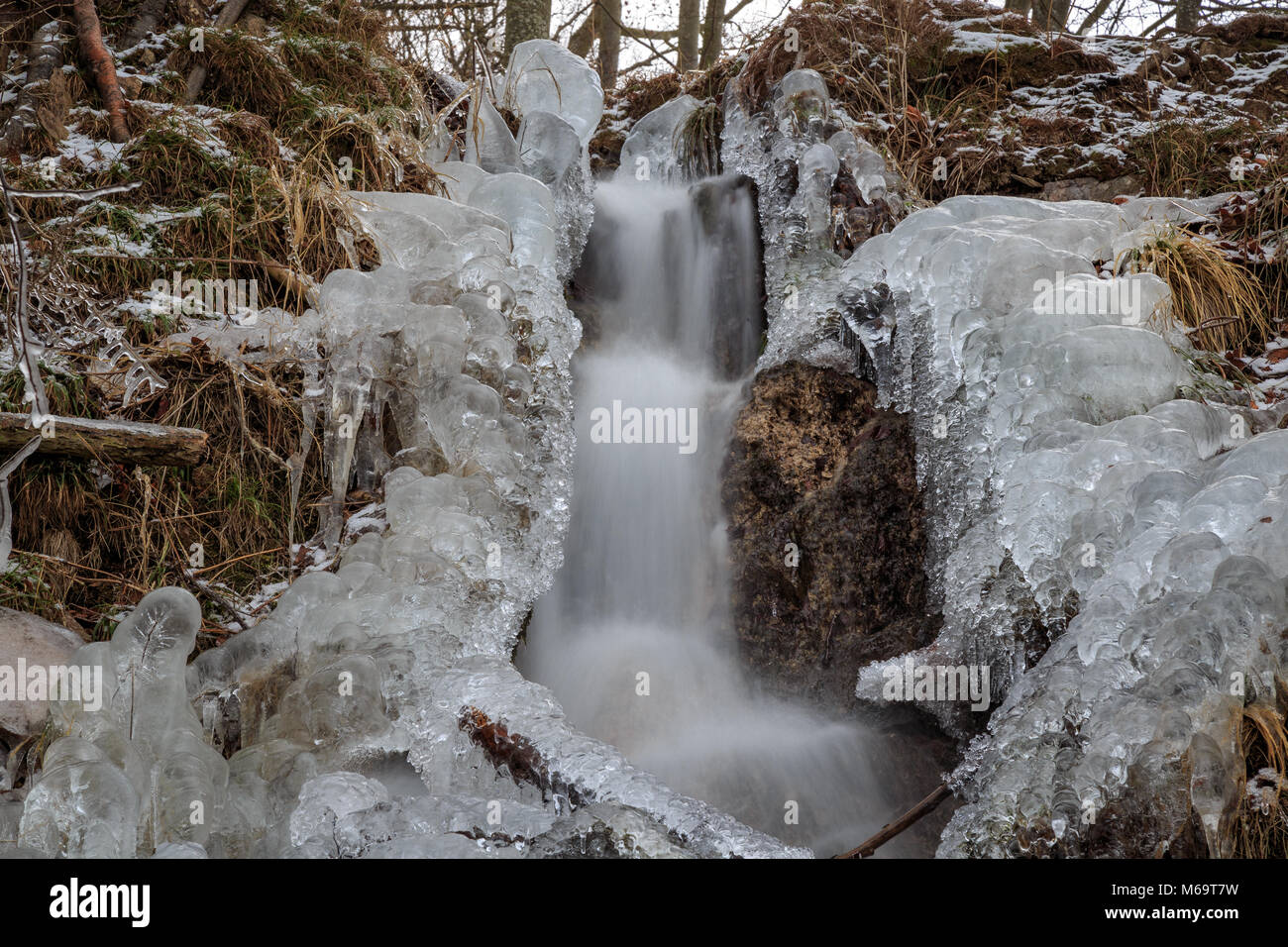 Ice and waterfall Stock Photo - Alamy