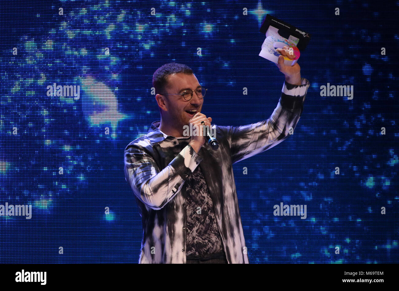 Sam Smith wins the award for Mass Appeal Artist at The Global Awards, a ...