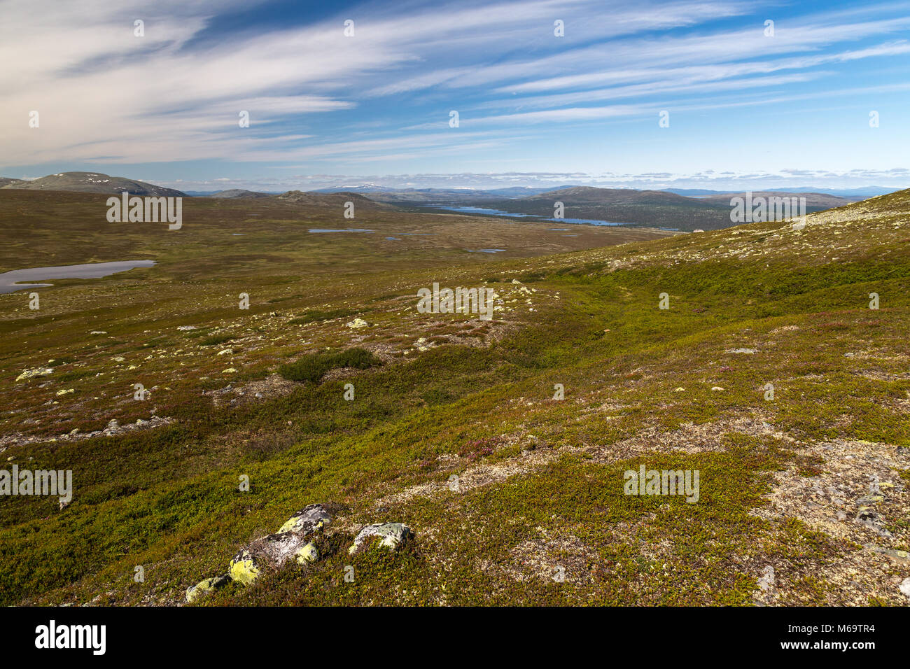 Standing on hill top overlooking a river and mountains Stock Photo - Alamy