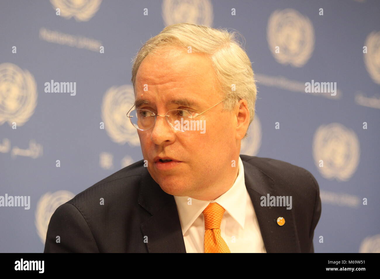 UN, New York, USA. 1st March, 2018. Egypt's Ambassador Karel van ...